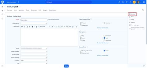 Archiving And Unarchiving Projects Easy Project
