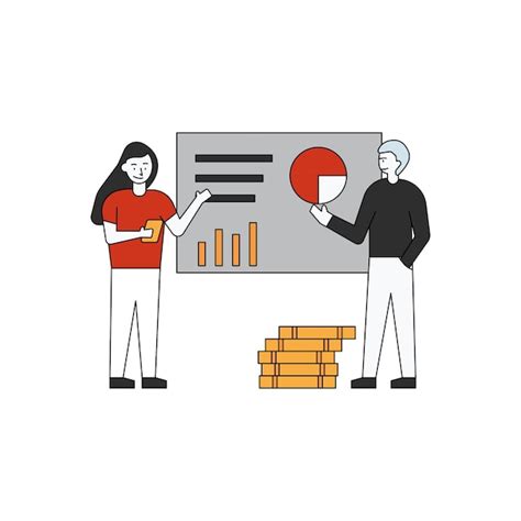 Premium Vector Babe And Girl Working On Graph Charts