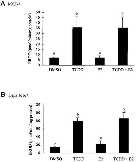 Induction Of Erod Activity In Mcf 7 And Hepa 1c1c7 Cells Mcf 7 A And Download Scientific