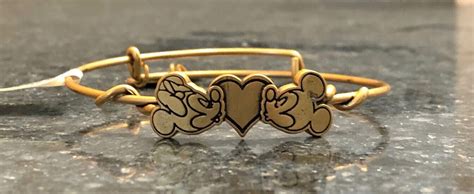 Disney Mickey And Minnie Mouse Bangle By Alex And Ani Gold Nib