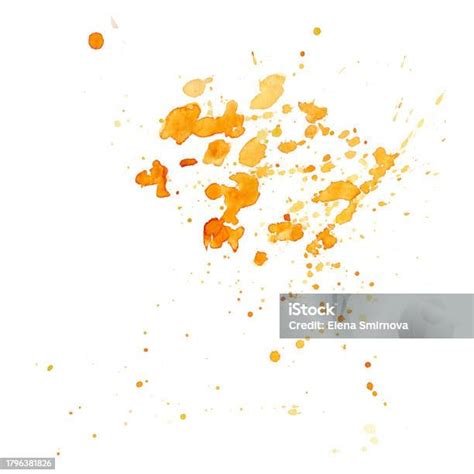 손으로 그린 수채화 물감 스플래쉬 얼룩 스패터 스팟 옐로우 오렌지 그린 색상 흰색 배경에 격리된 개체를 보여 줍니다 상점 로고 인쇄 웹 사이트 명함 소책자 배경 Ochre