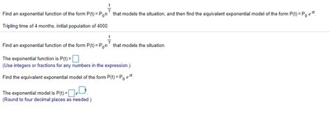Solved T T Find An Exponential Function Of The Form Chegg