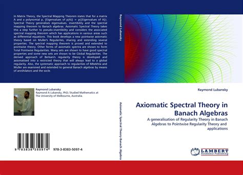 Axiomatic Spectral Theory In Banach Algebras 978 3 8383 5097 4