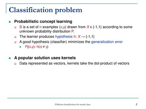 ppt efficient classification for metric data powerpoint presentation