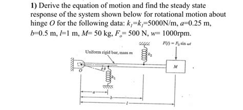 Solved 1 Derive The Equation Of Motion And Find The Steady Chegg Com
