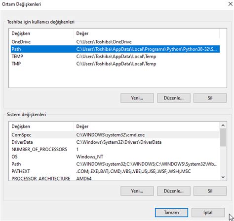 Windows Path Içine Python Yolunu Eklemek Yazilimekip