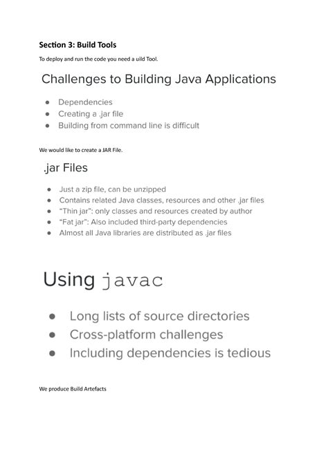 Section 3 Build Tools This A Re Lecture Notes Section 3 Build Tools To Deploy And Run The