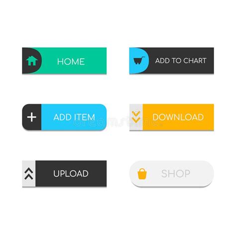 Web Buttons Flat Design Stock Vector Illustration Of Link 170410740