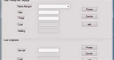 Cara Membuat Program Luas Dan Keliling Segitiga Persegi Dan Lingkaran