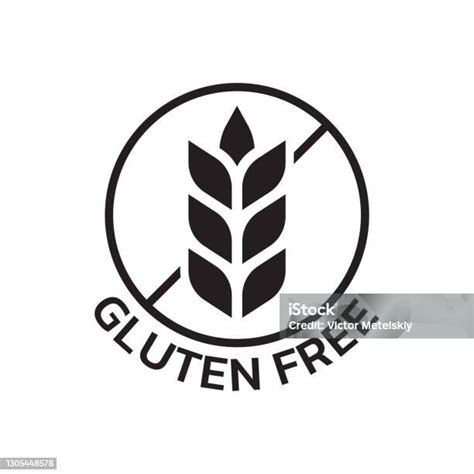 곡물 이나 밀 기호와 글루텐 무료 아이콘 식품 알레르기 라벨 또는 로고 벡터 그림입니다 로고에 대한 스톡 벡터 아트 및 기타 이미지 Istock
