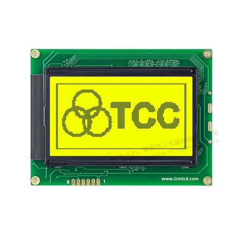 6 Pin Graphic Display Spi Interface 128 64 Stn Yellow Green Lcd Module 128 64 Graphic Module