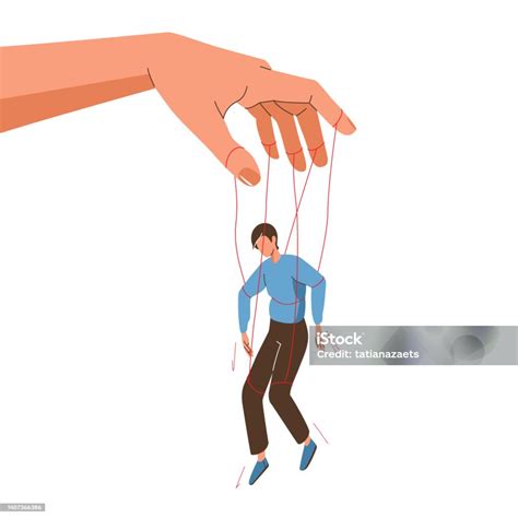 매니퓰레이터 컨셉 벡터 일러스트레이션 꼭두각시 마스터 핸드는 로프를 통해 사람을 조작합니다 통제 지배 착취 배경 가스라이팅에 대한 스톡 벡터 아트 및 기타 이미지 Istock