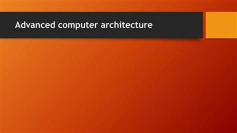 Advance Computer Architecturepptx