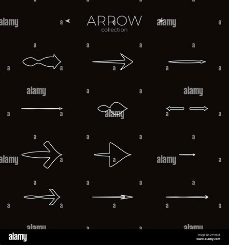 Premium Set Of Arrow Line Linear Arrow Icons Set Arrow Basic Ui Elements For Web Graphics