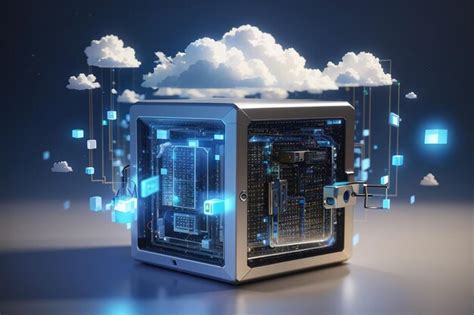 Premium Photo Cube Computing Technology With Padlock Cloud Data And Internet Security