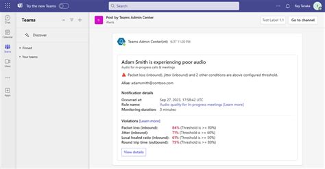 Microsoft Teams Admin Center Gets Rule Based Monitoring Alerts