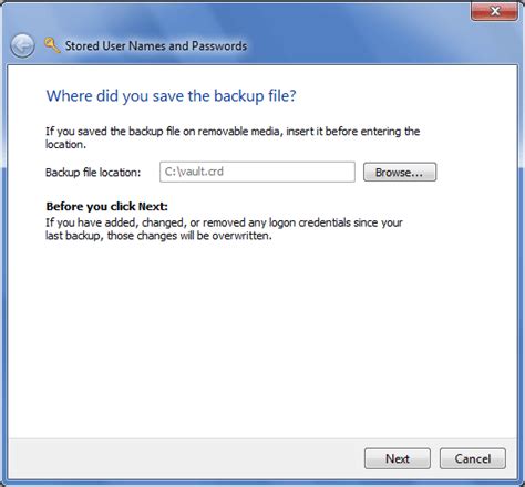 Restore Windows Vault Passwords Password Recovery