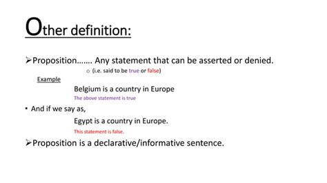 Proposition Types And Difference Between Proposition And Sentence Pptx Educational
