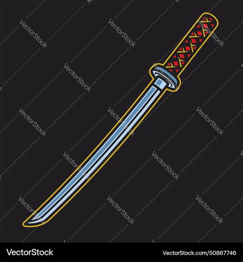 Katana Sword Object Or Element In Colored Vector Image