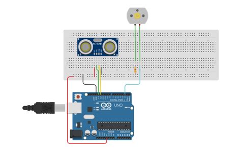 Circuit Design Sensor Con Motor Tinkercad
