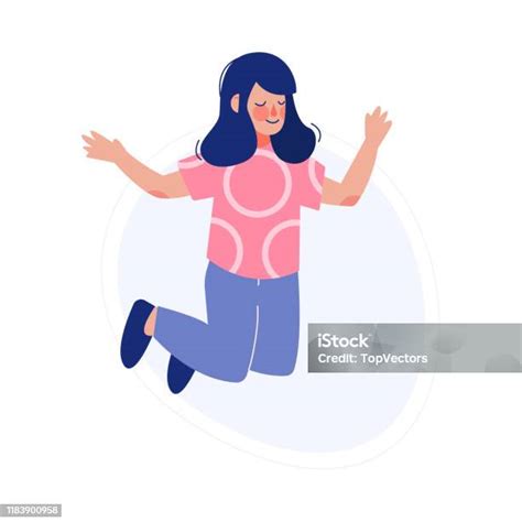 행복한 갈색 머리 소녀 즐겁게 점프 쾌활한 아이 데 재미 벡터 일러스트 갈색 머리에 대한 스톡 벡터 아트 및 기타 이미지 갈색 머리 귀여운 독일 Istock