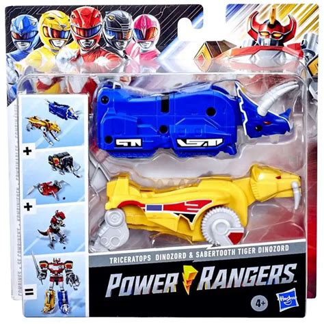 Power Rangers Mighty Morphin Triceratops Sabertooth Tiger Dinozords