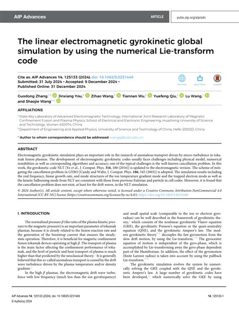 pdf the linear electromagnetic gyrokinetic global simulation by using