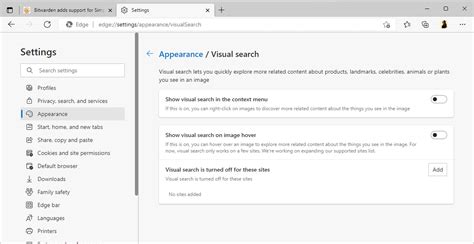 How To Disable The Visual Search Icon In Microsoft Edge Ghacks Tech News