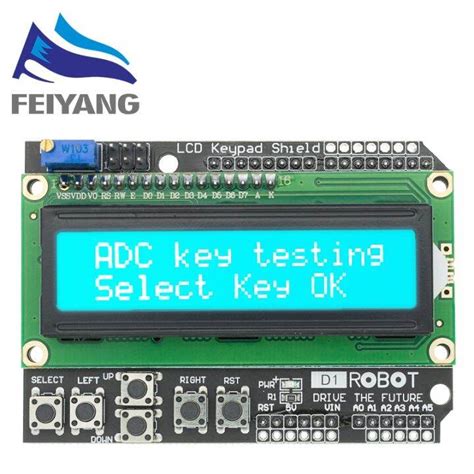 10pcs 1602 lcd display module keypad shield duemilanove 16x2 lcd1602