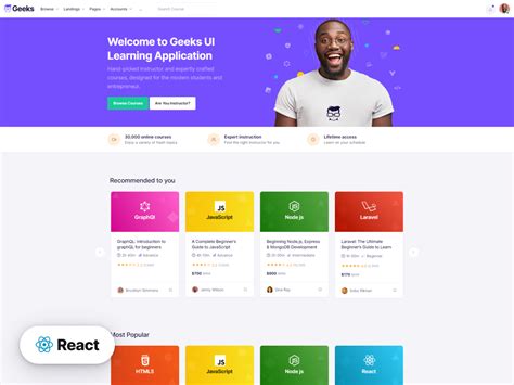 Geeks Academy Admin Dashboard Template React Bootstrap Themes