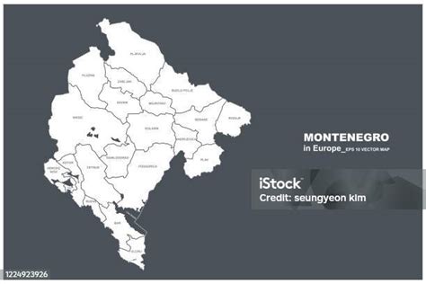 몬테네그로 지도 유럽 국가에서 몬테네그로의 벡터지도 0명에 대한 스톡 벡터 아트 및 기타 이미지 0명 경계 국가 지리적 지역 Istock