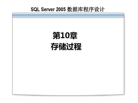 第10篇 存储过程 《sql Server2005程序设计语言》~word文档在线阅读与下载无忧文档