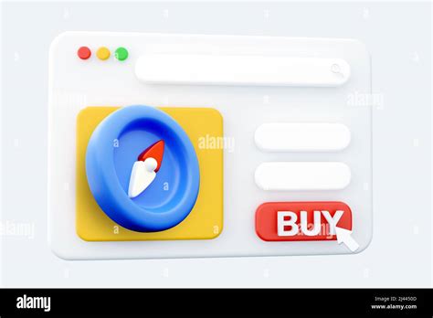 3d Render Web Page Of A Compass With Cloud Isolated On Blue Background