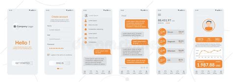 Design Of Mobile App Ui Ux Gui Set Of User Registration Screens