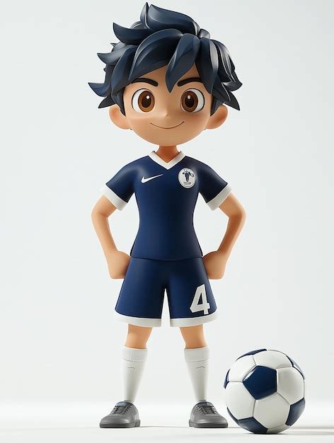 3d Cartoon Character Jun Misugi Midfielder Premium Ai Generated Image