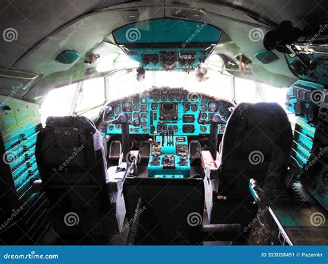 Shot Of The Cockpit Of An Old Airplane Aviation Editorial Photo