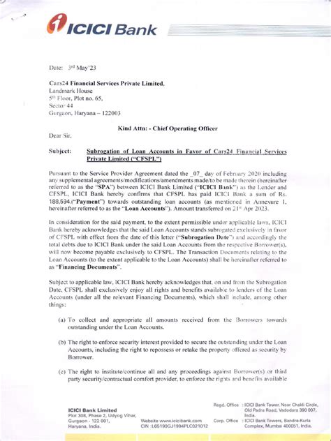 Subrogation Letter Pdf