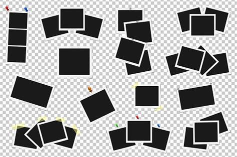 스티커 테이프 핀 및 리벳을 현실적인 벡터 사진 프레임의 집합입니다 벡터 일러스트 레이 션 사진 디자인 서식 파일 0명에 대한 스톡 벡터 아트 및 기타 이미지 Istock