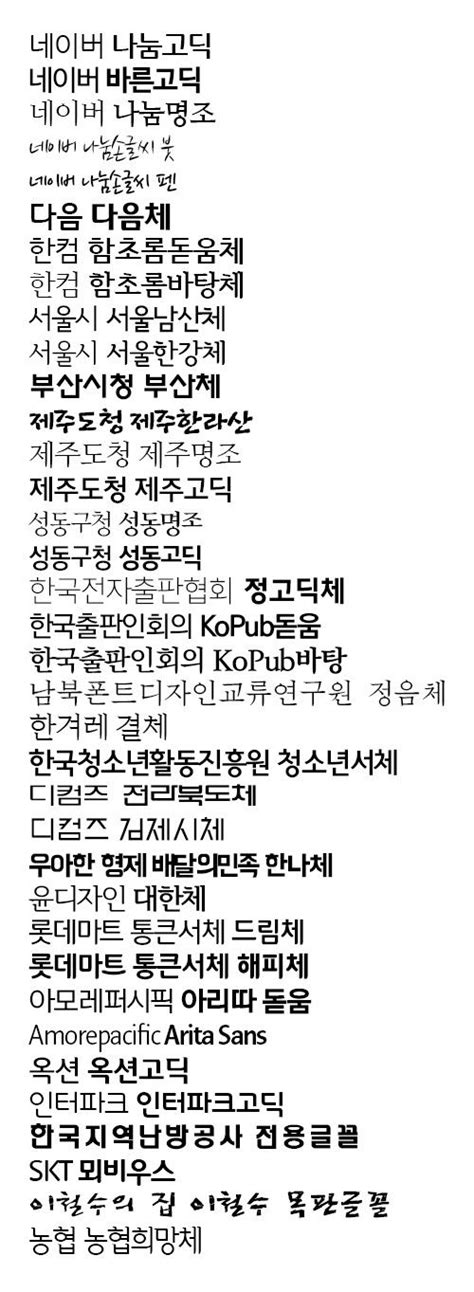 저작권 문제 없나”무료 한글 글꼴 37종 총정리 무료 글꼴 타이포그래피 폰트