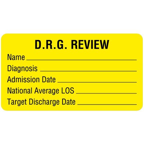 Drg Assignment And Reminder Label 3 X 1 58 United Ad Label