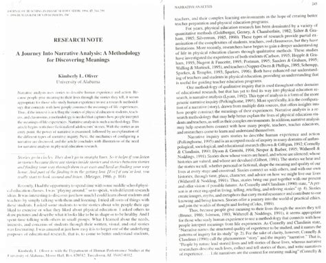 Pdf A Journey Into Narrative Analysis A Methodology For Discovering Meanings