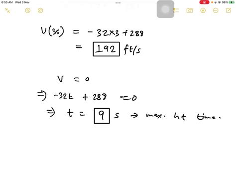solved the height feet of an object moving vertically is given by s