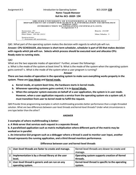 Solution Introduction To Operating System Studypool