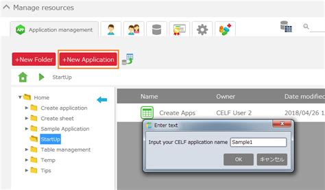 create application and sheet — celf help 3 2 0 4