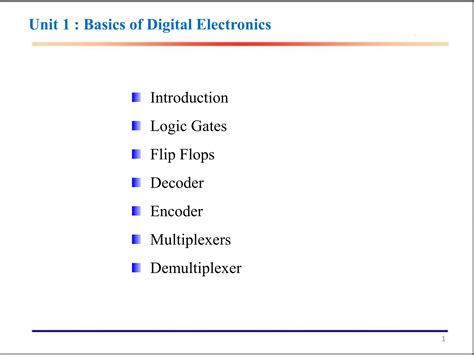 introduction to digital electronics 1 ppt consumer electronics