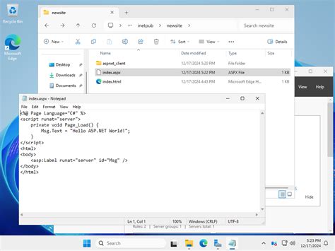 windows server 2025 iis install asp feature server world