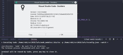 Insiders Regression Zsh1 Command Not Found Tsc The Terminal Process Terminated With Exit