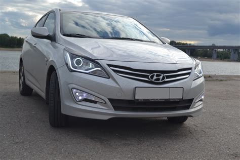 Фото оптики + "Реснички" — Hyundai Solaris (1G), 1,6 л, 2015 года ...