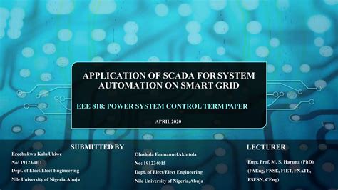 Application Of Scada For System Automation On Smart Grid Rev PPTX