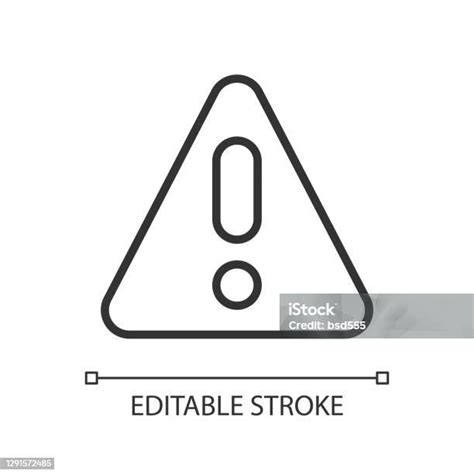 warning pixel perfect linear icon stock illustration download image